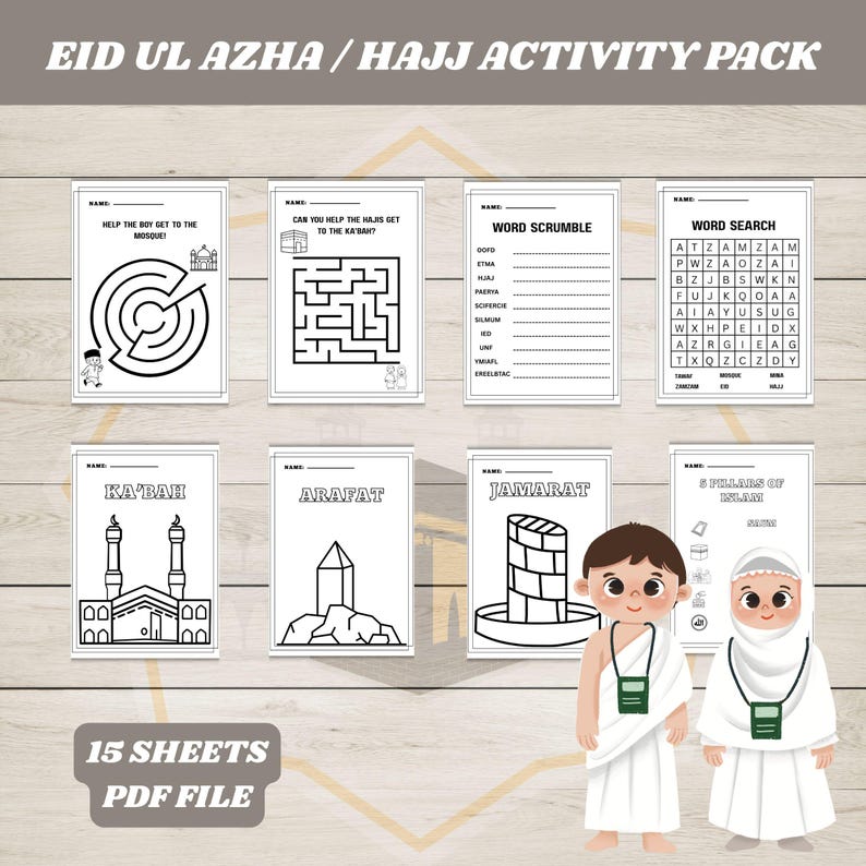 Eid Ul Adha Activity Pack: Hajj Games & Coloring Pages (PDF) - Etsy