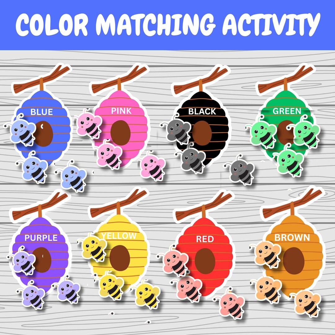 Color Matching Game for Kids, Toddler Color Printable, Montessori ...