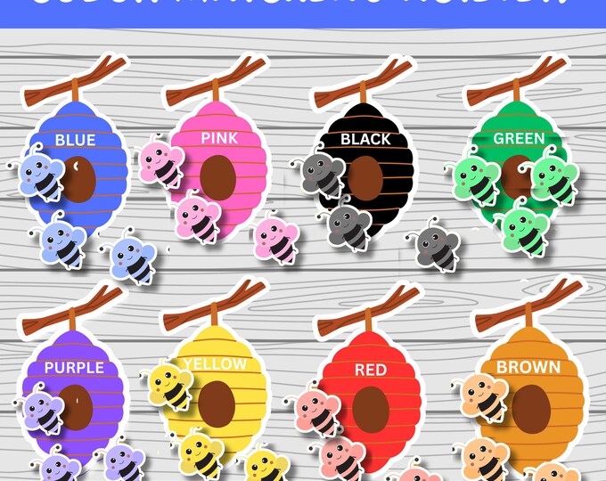 Bee Color Matching Activity, Toddler Printable, Montessori Materials ...