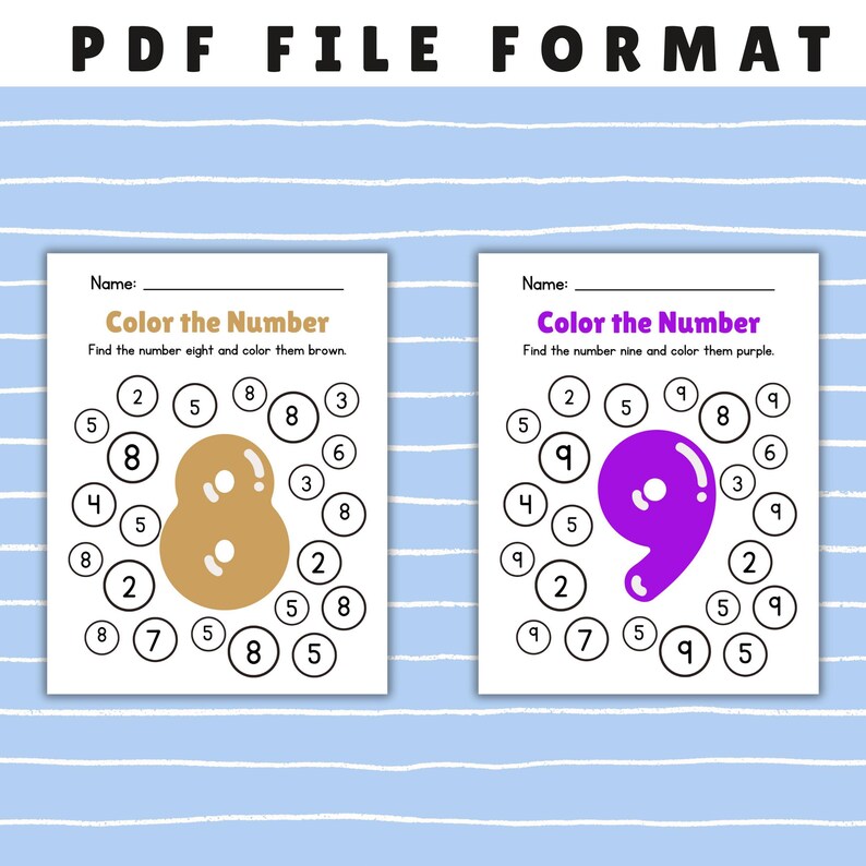 Preschool Number Dab Worksheets Do-a-dot Printable for Numbers 1-9 ...
