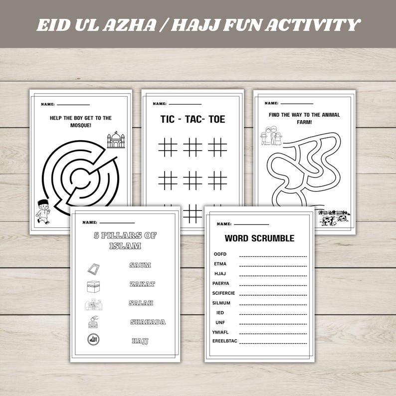 Eid Ul Adha Activity Pack: Hajj Games & Coloring Pages (PDF) - Etsy