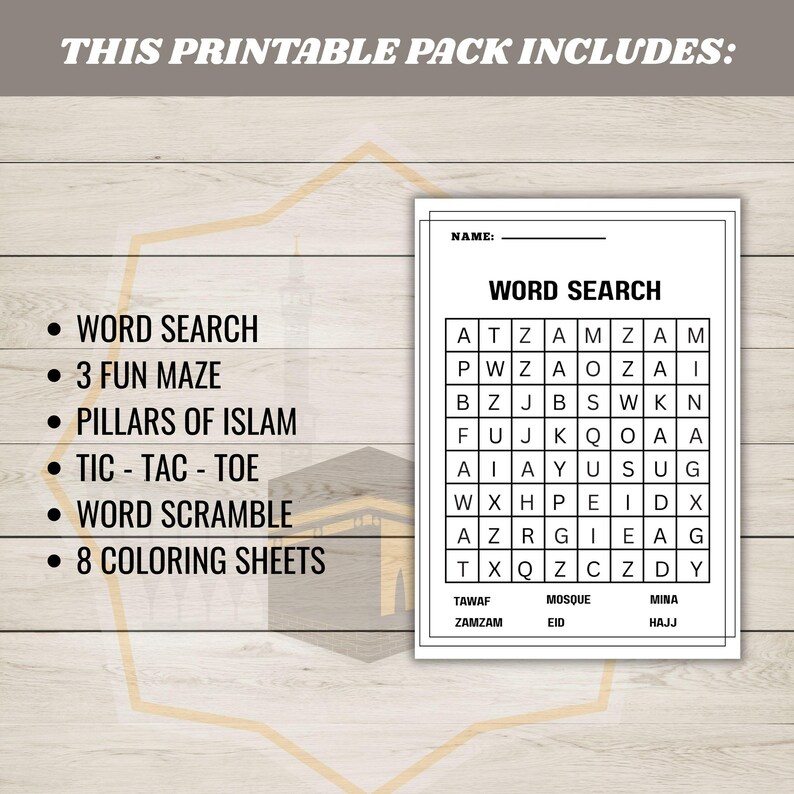 Eid Ul Adha Activity, Eid Activity Printable, Hajj Kids Activity, Eid ...