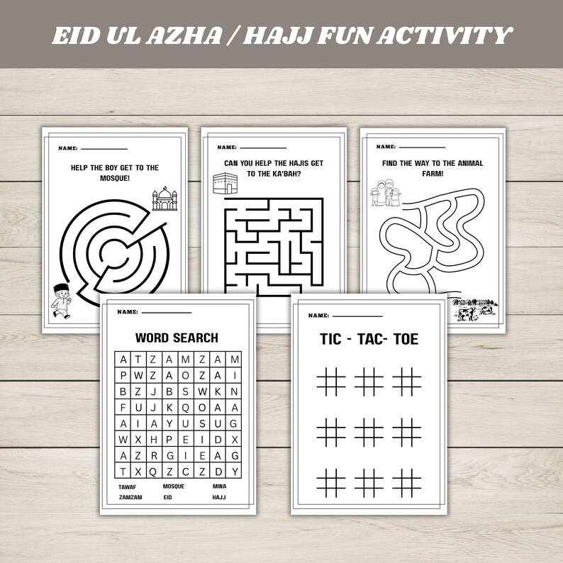 Eid Ul Adha Activity Pack: Hajj Games & Coloring Pages (PDF) - Etsy