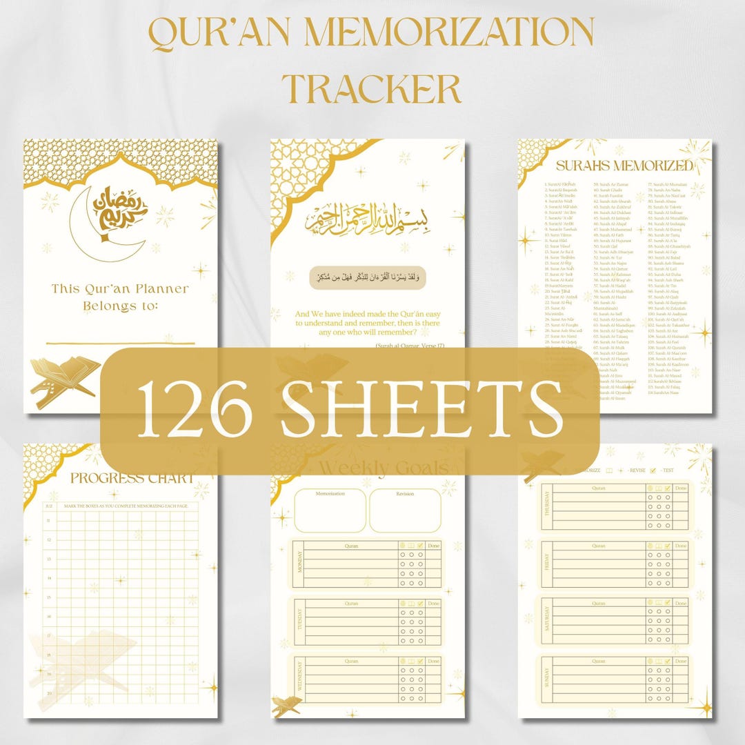 Quran Journal: Digital Planner, Study Tracker, Workbook, Surah ...