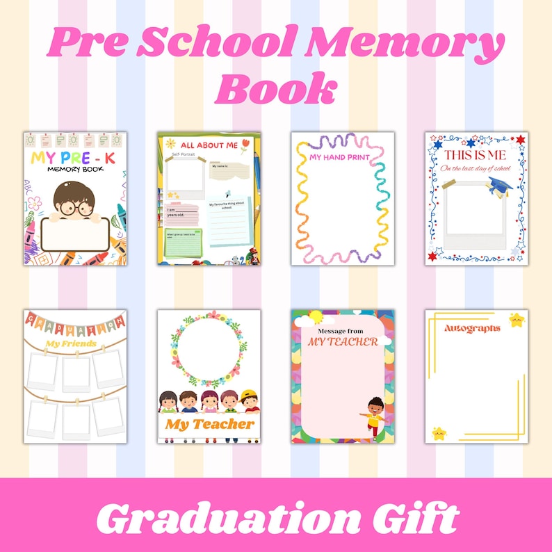 Preschool Memory Book Printable | Pre-k Graduation Keepsake | Digital ...