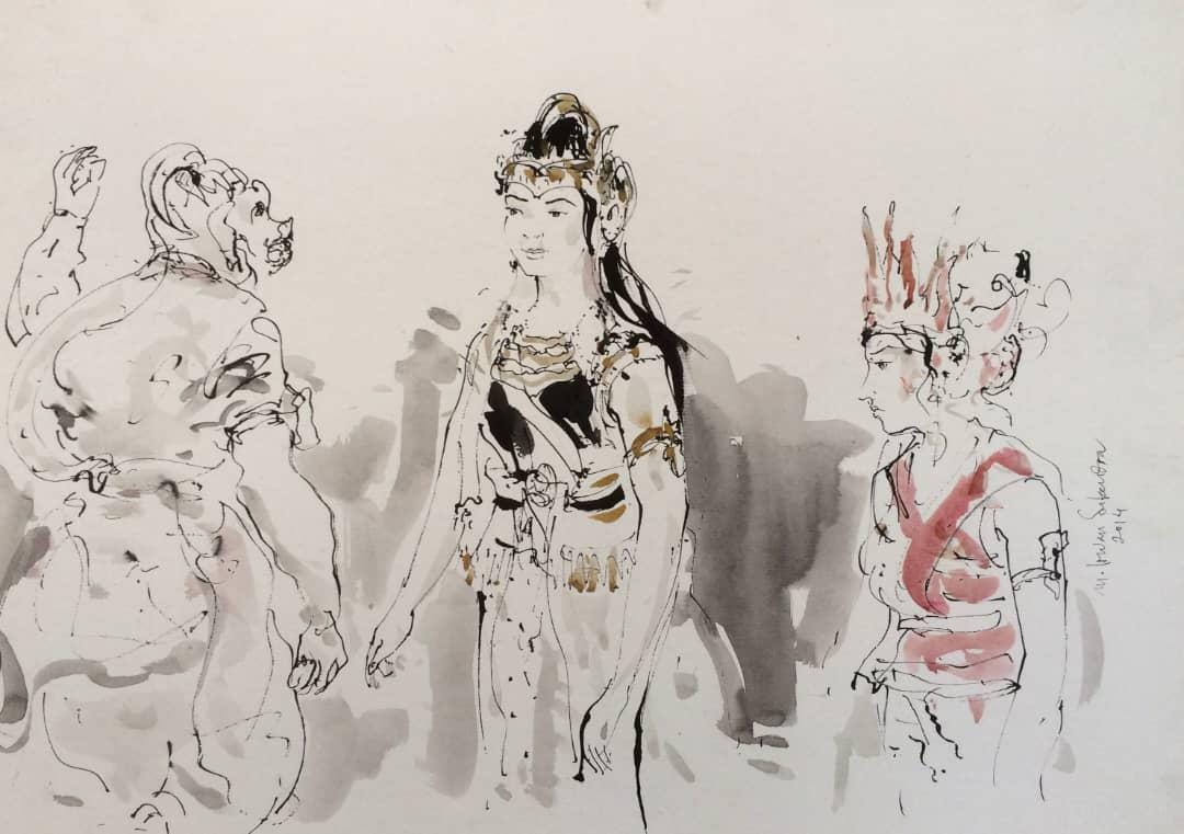 Wayang Show #3 Painting, Southeast Asian Art, Art of Javanese Wayang ...