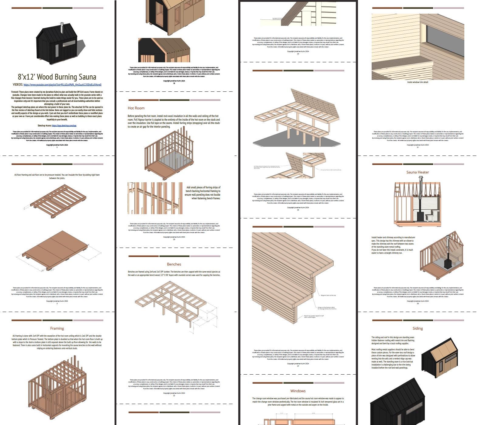 Full Sauna Digital Plan Drawings and 3D Model Download - Etsy
