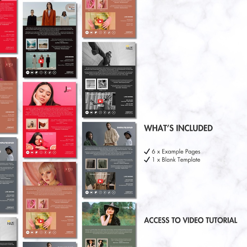 Music Artist EPK One-sheet Template | Canva Press Kit (digital Download ...