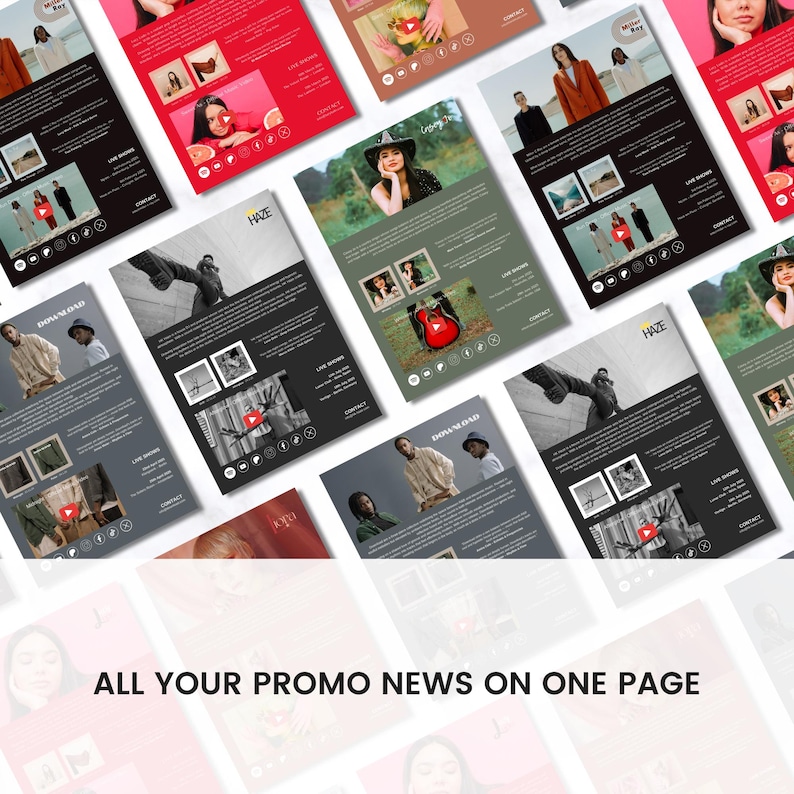 Music Artist EPK One-sheet Template | Canva Press Kit (digital Download ...