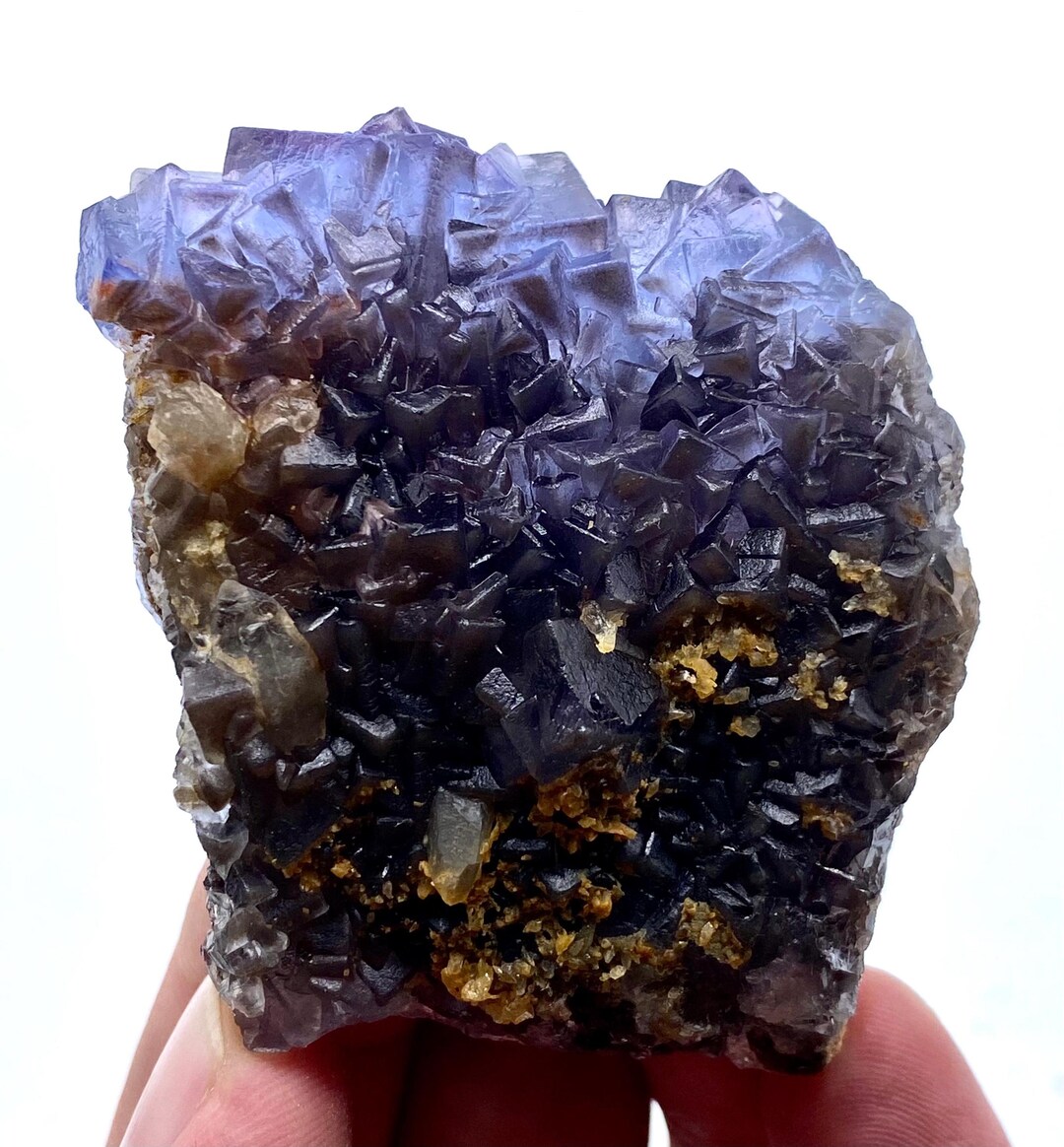 91 Gram Natural Terminated Fluorite With Calcite Crystal Raw Cubic ...