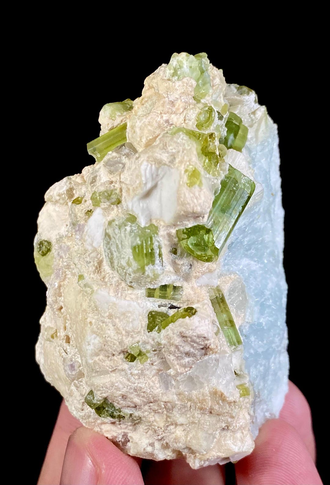 Rare Green Tourmaline With Feldspar, Pakistan Healing Stone (121 Gram ...