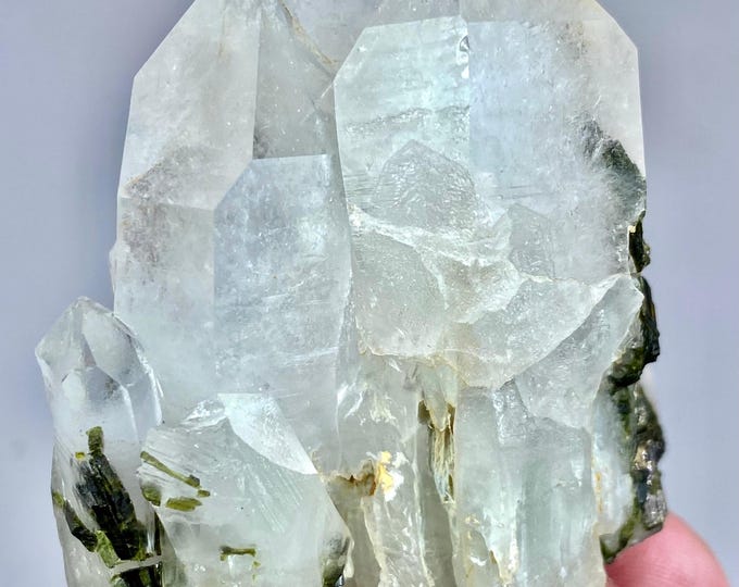 177 Gram Rare Quartz With Epidote and Accents of Chlorine Terminated ...