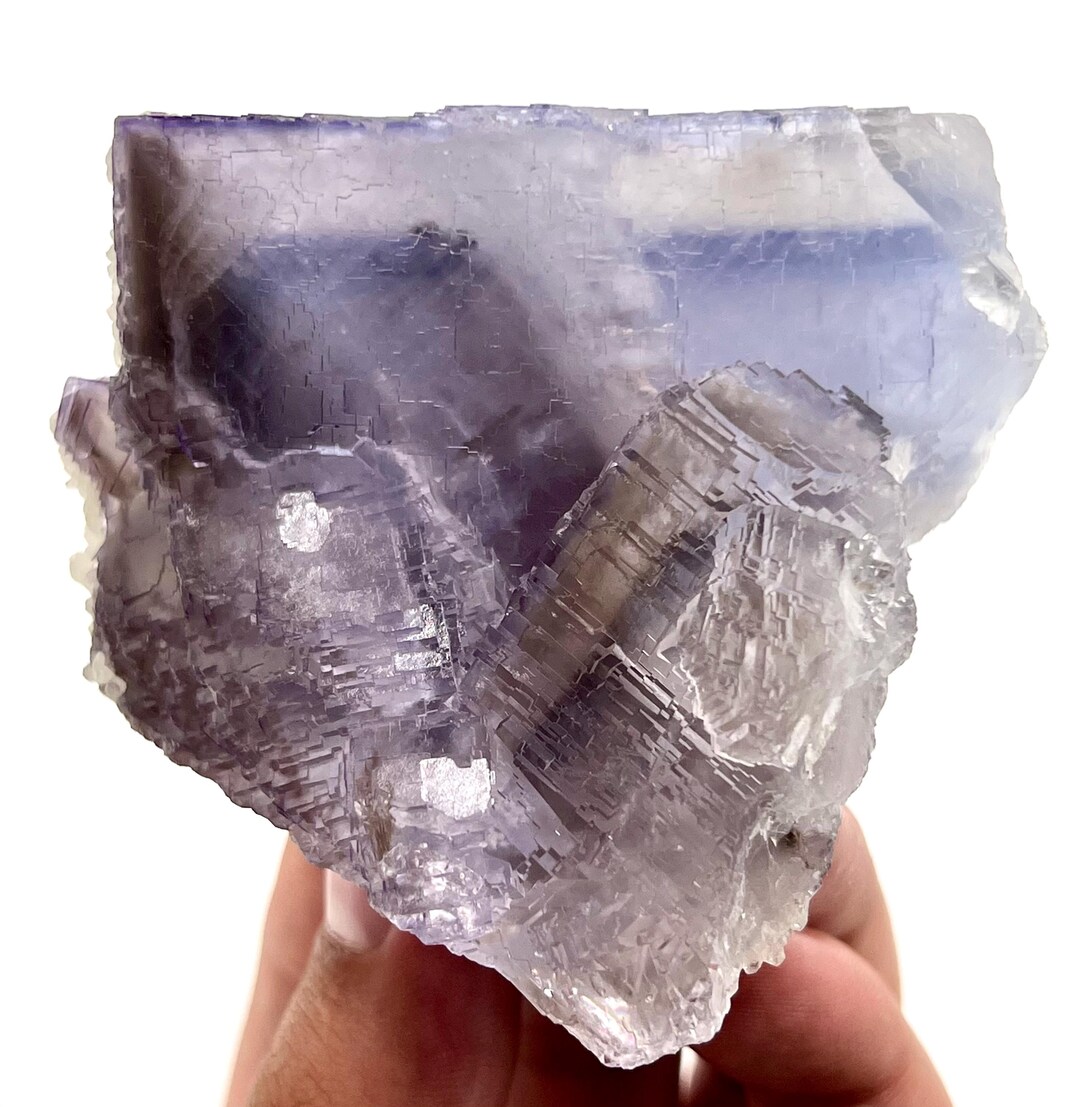 Phantom Fluorite & Calcite Crystal: 320 Gram Healing Stone, Pakistan ...