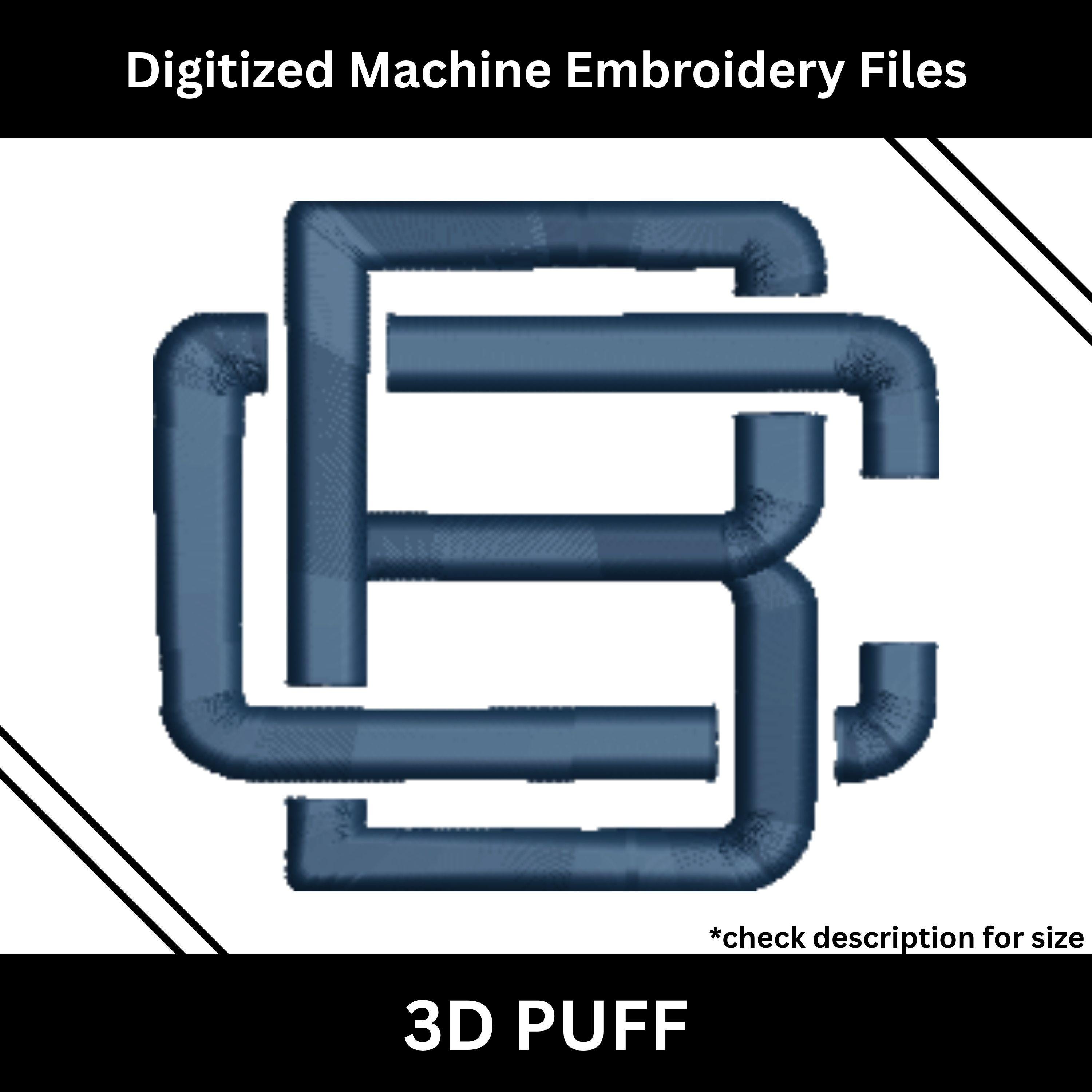 3D Puff Interlocking CB Embroidery Design – Modern Bold Logo - Etsy
