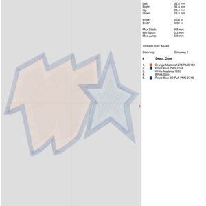 3D Puff W Star Logo Embroidery Design | Machine Embroidery Files EMB ...