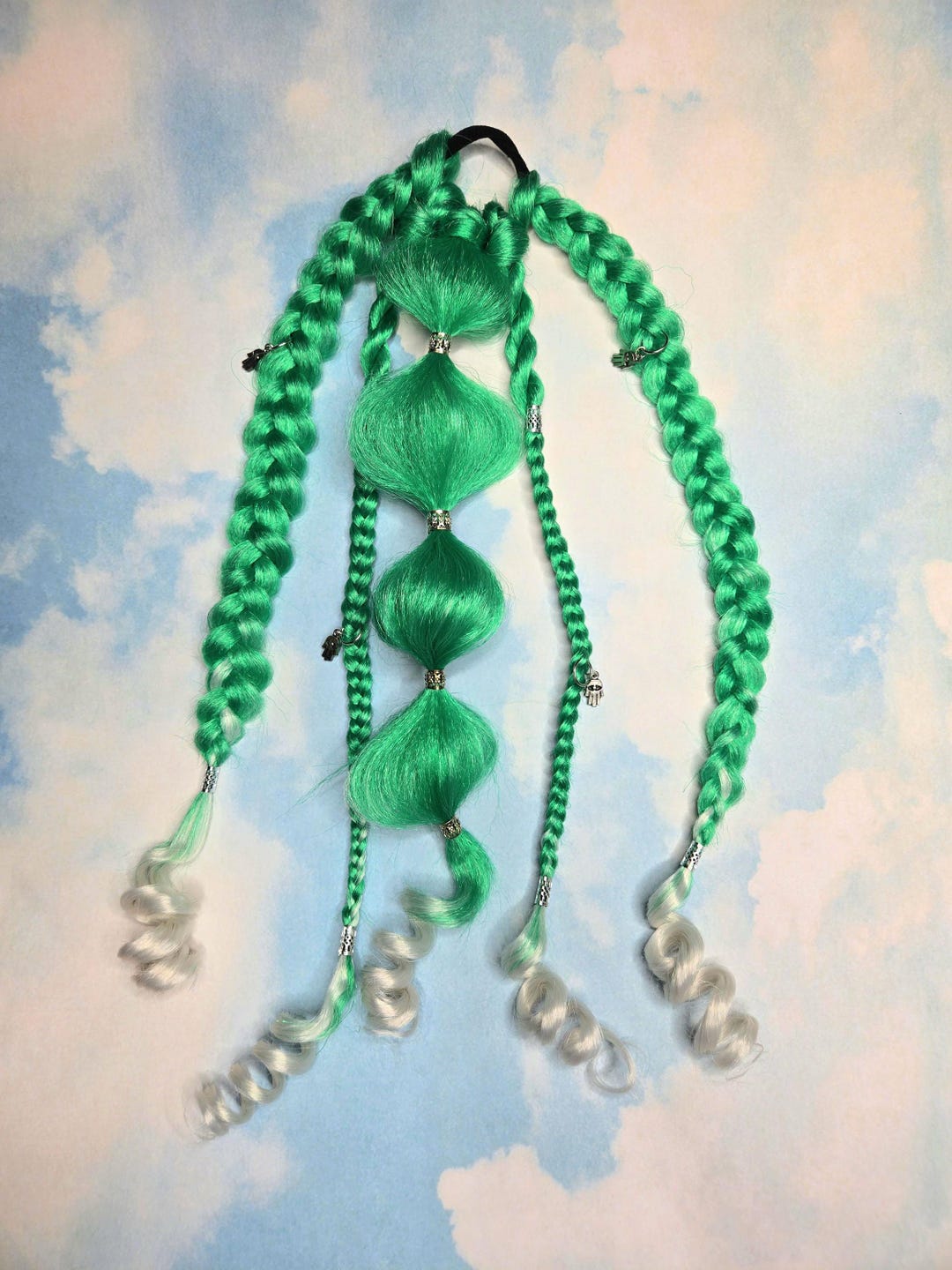 Vibrant Green Braided Hair Extensions Prestyled Braids and Twist With ...