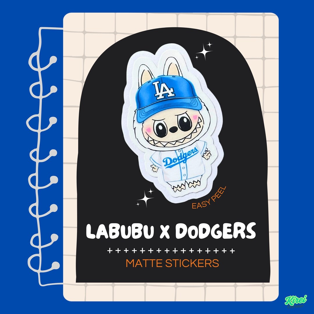 Waterproof Stickers - Labubu X Dodgers - Etsy
