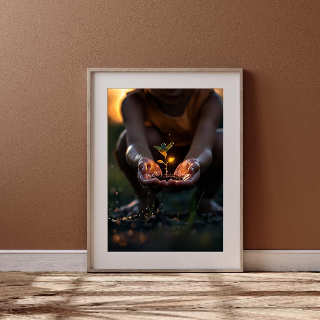 A Child’s Hands Nurturing Life – Inspirational Digital Artwork, Nature ...