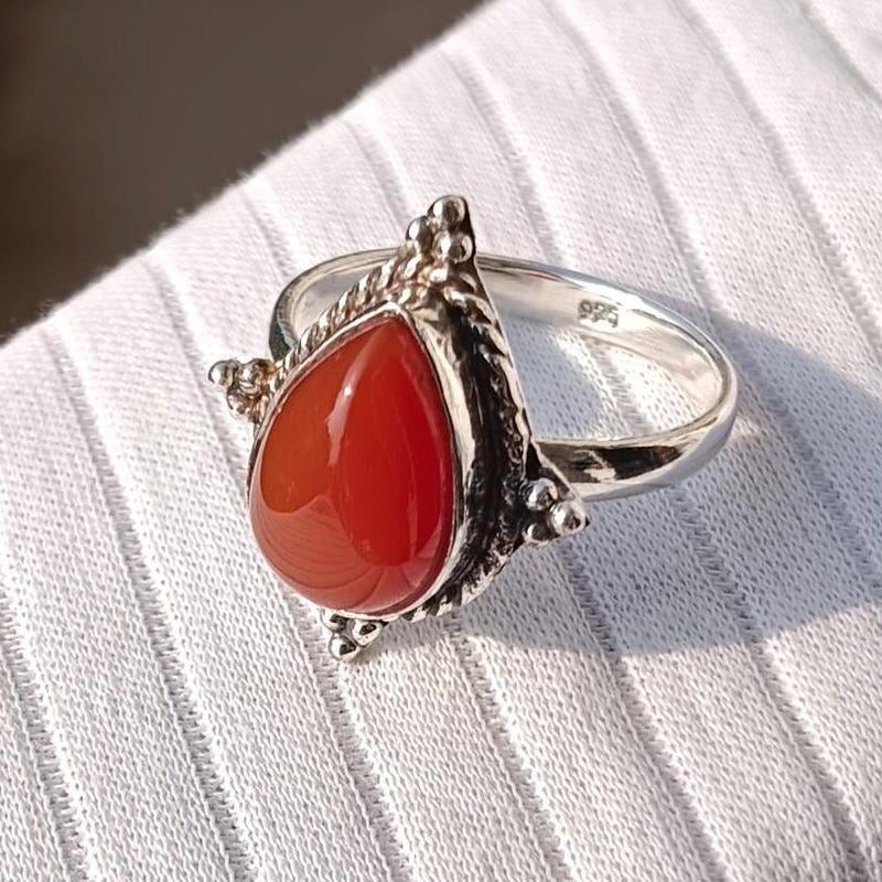 Red Stone Ring - Etsy