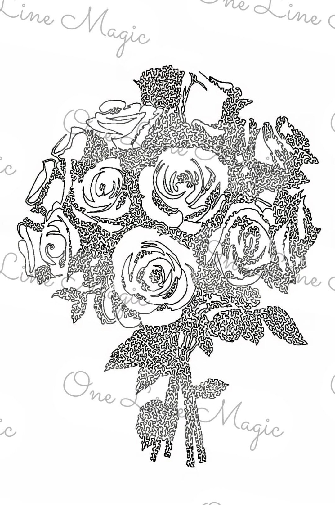 Roses - One Line Art - Etsy