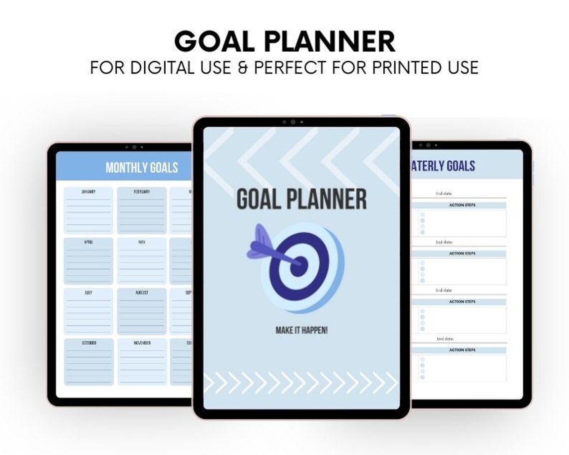 Goal Planner - Smart Goals, Annual Goals, Monthly Goals, Goal Breakdown ...