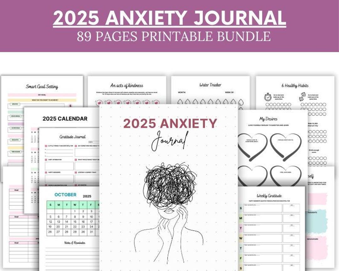 2025 Anxiety Journal - Anxiety Relief Journal, Mindfulness Journal ...
