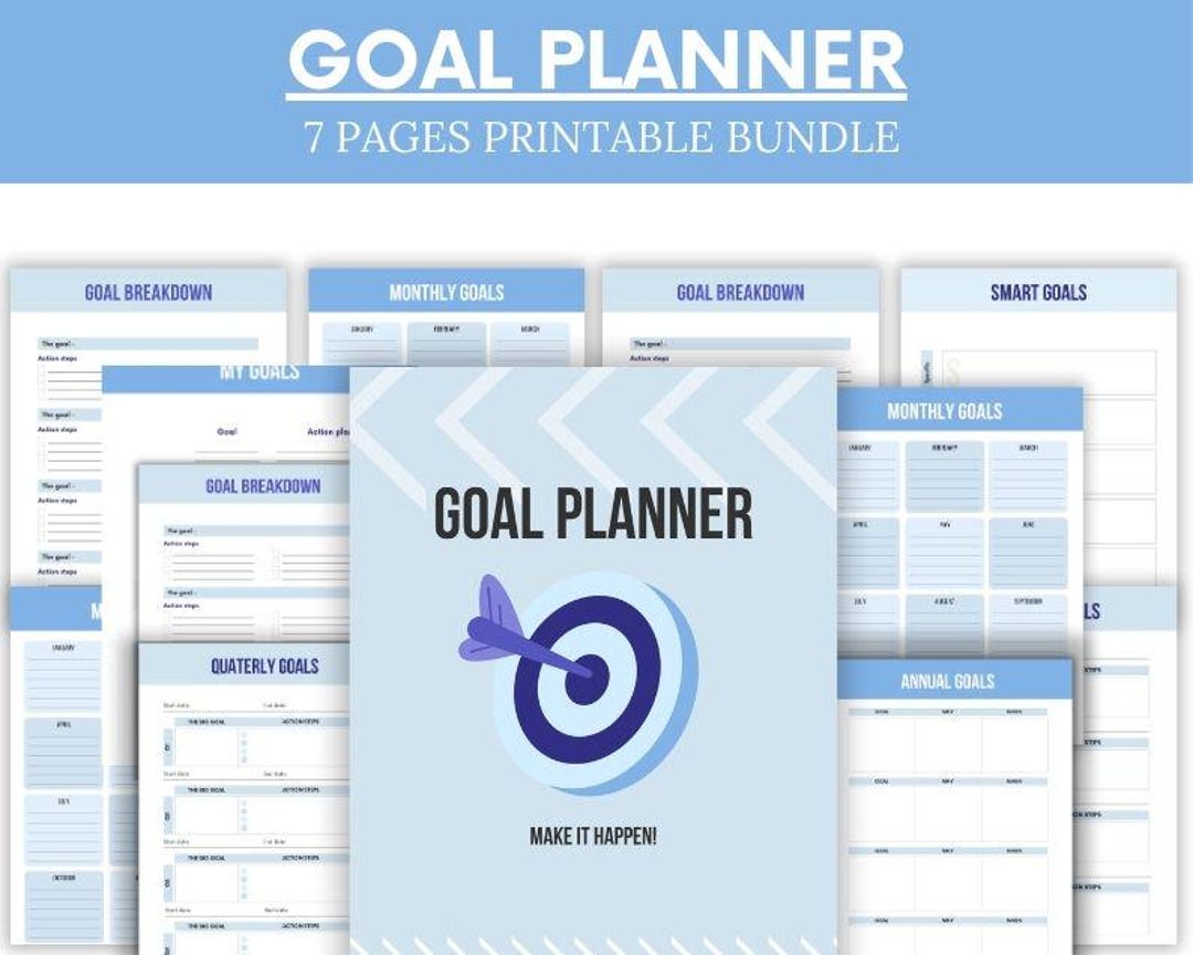 Goal Planner - Smart Goals, Annual Goals, Monthly Goals, Goal Breakdown ...