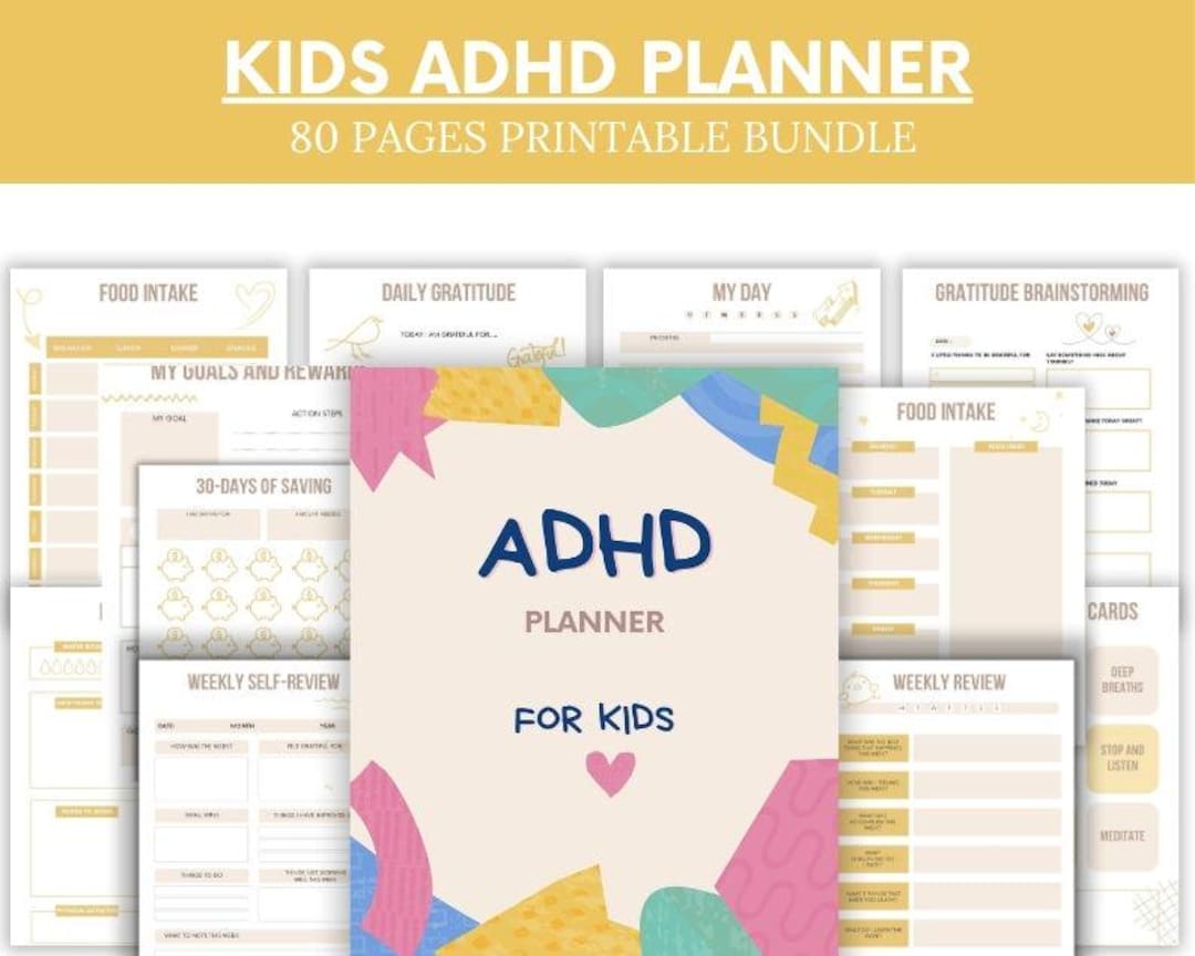 Kids ADHD Planner - Savings Tracker, ADHD Routine Chart, Tracker for ...