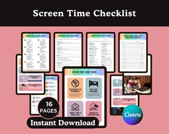 Summer Screen Time Checklist - Etsy