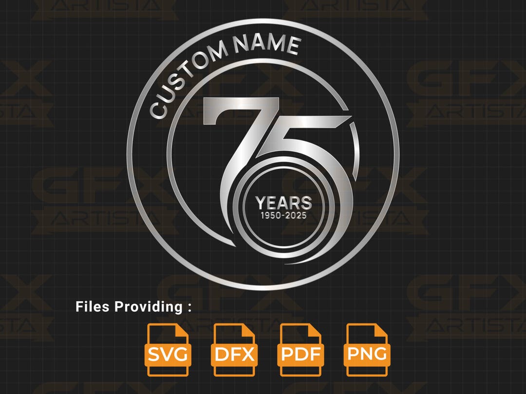 75th Anniversary Logo: Personalized Diamond Jubilee Emblem (digital ...