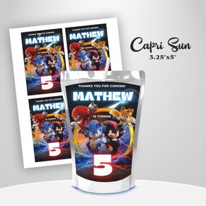 Sonic 3 Birthday Bundle Super Hedgehog Party Boy 5th Birthday Party ...