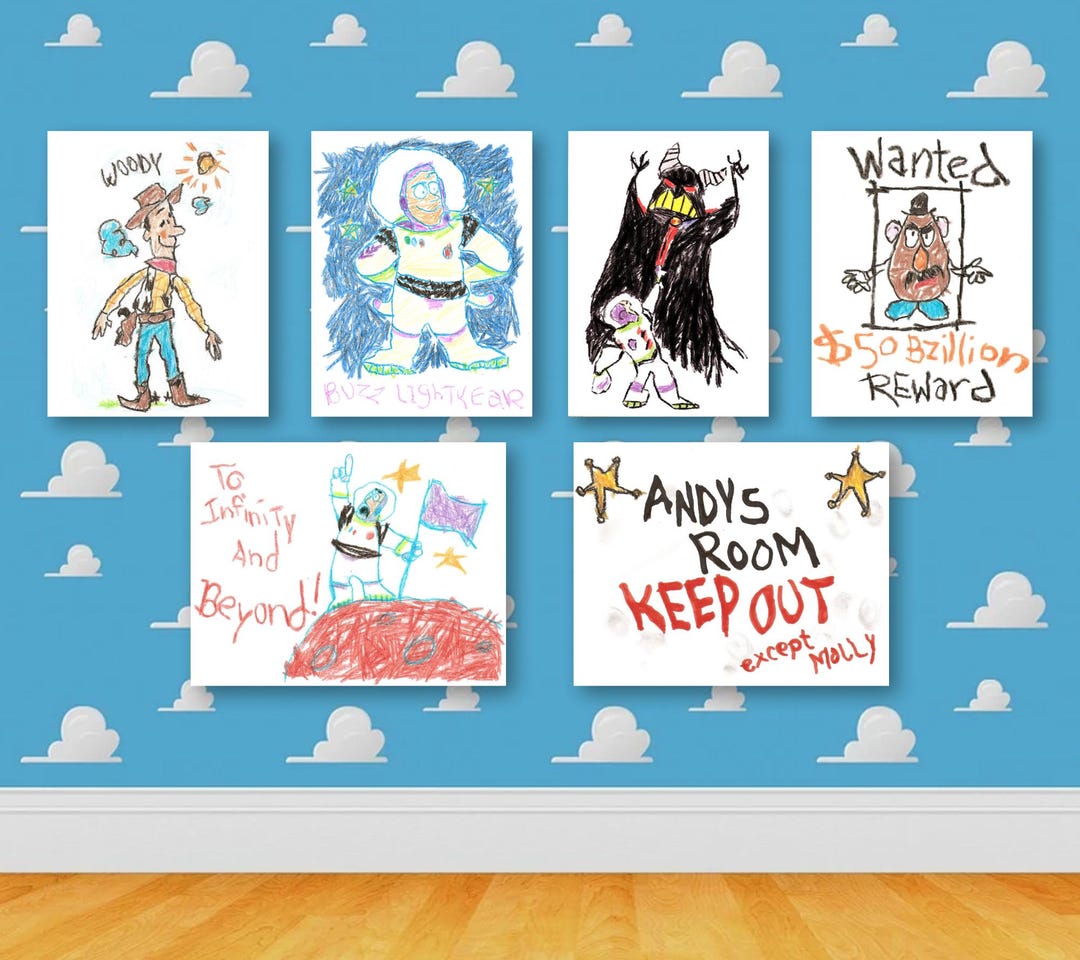 6 Toy Story Poster Kid Toy Story Drawing Buzz Lightyear Toy Story Andy Room Drawing Kid Toy ...