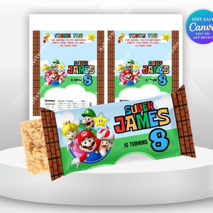 Mario Bros Party Rice Krispies Label Mario Theme Party Super Mario ...