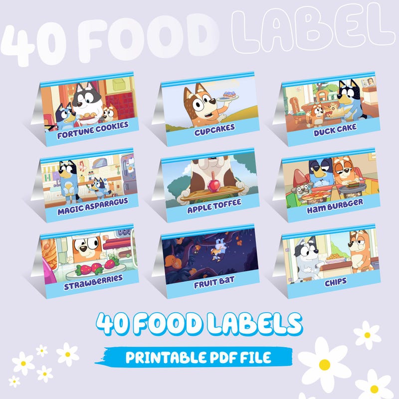 Bluey Food Party Signs - Etsy