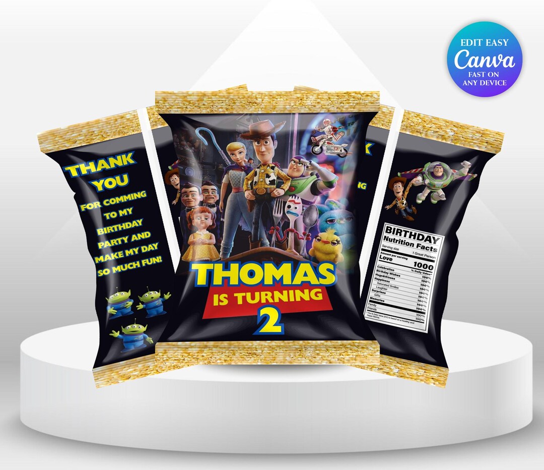 Toy Story Birthday Chip Bag Label Buzz Lightyear Toy Story Party Boy ...