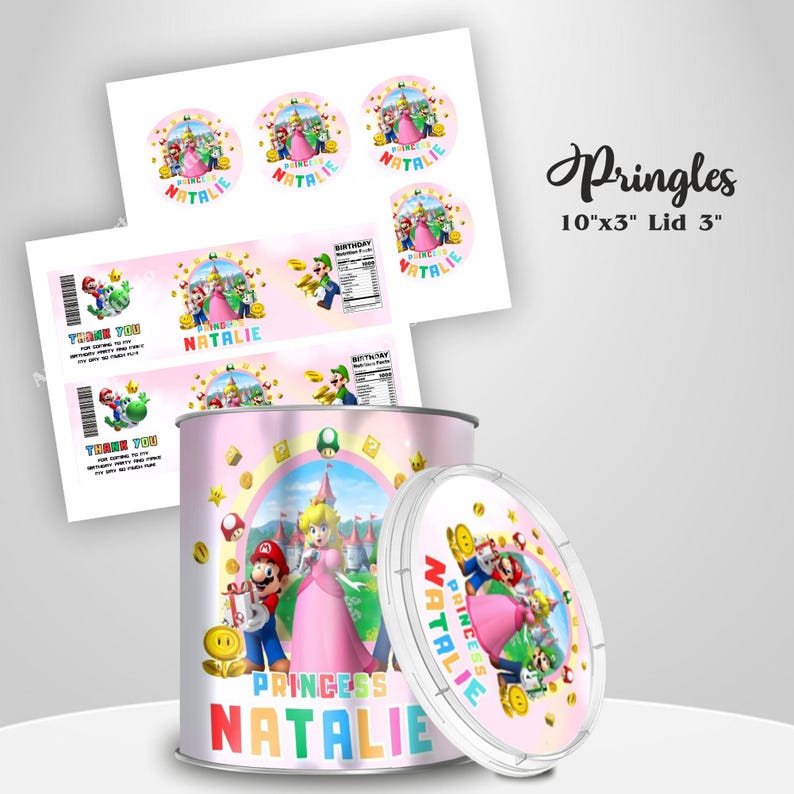 Princess Peach Party Bundle Mario Theme Party Super Mario Invite Boy ...