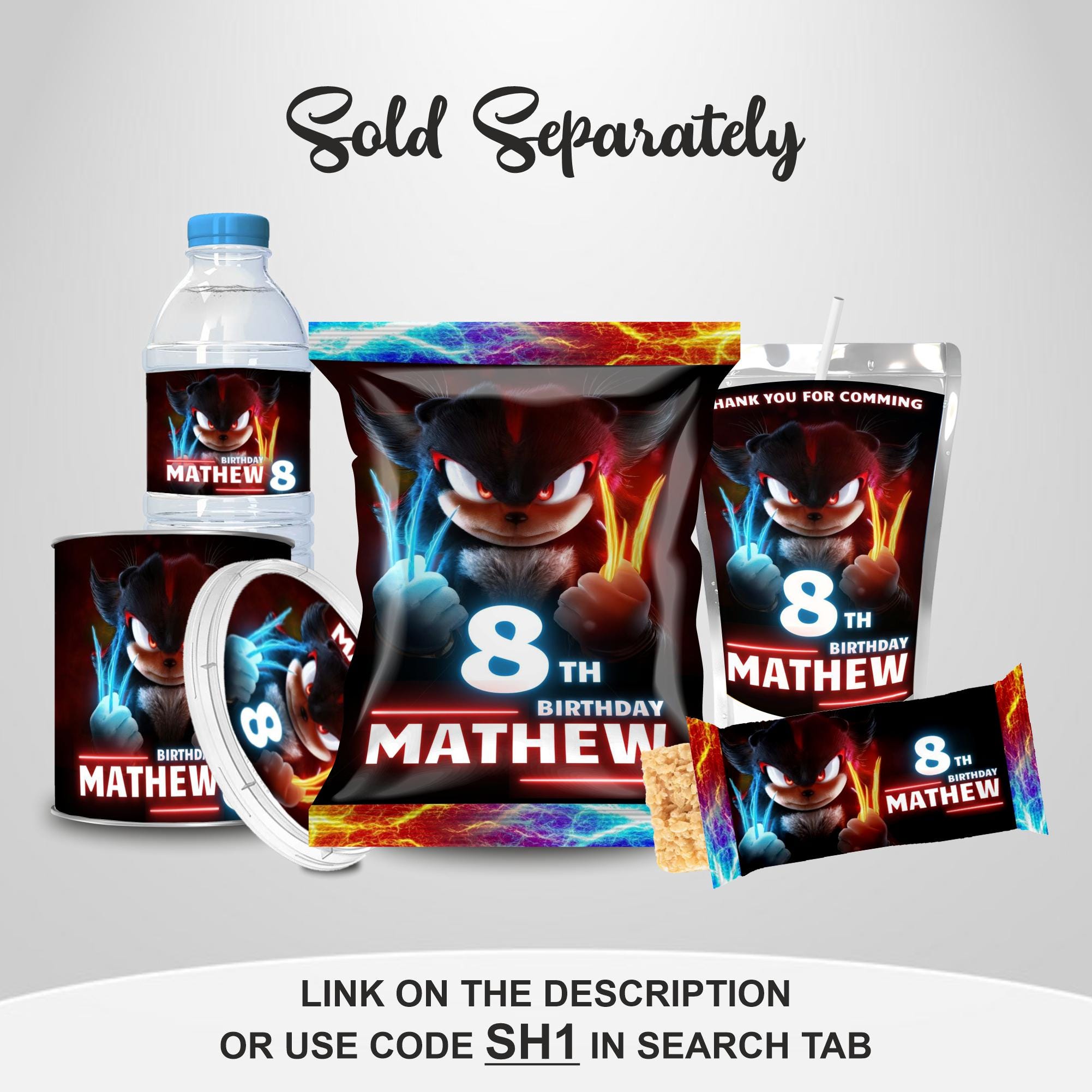 Shadow X Sonic Birthday Rice Krispies Label Super Hedgehog Party 5th ...