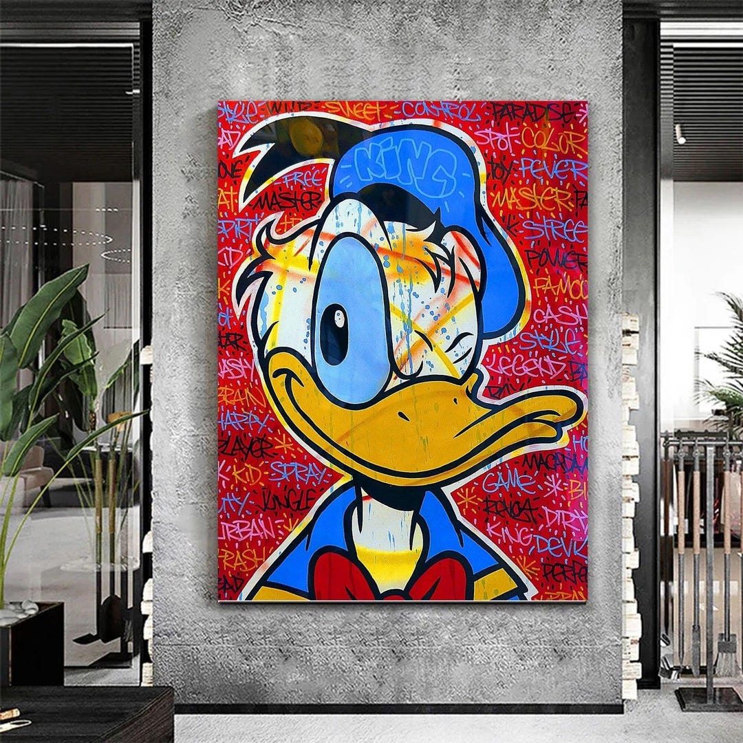 Donald Duck Graffiti Pop Art Banksy Style Street Wall Art Cartoon Pop ...