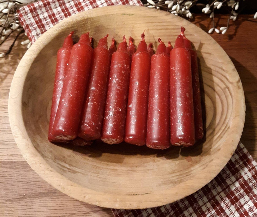 Red 4" Tapers Scented in Cranberry Spice & Sprinkled With Vintage Mica ...