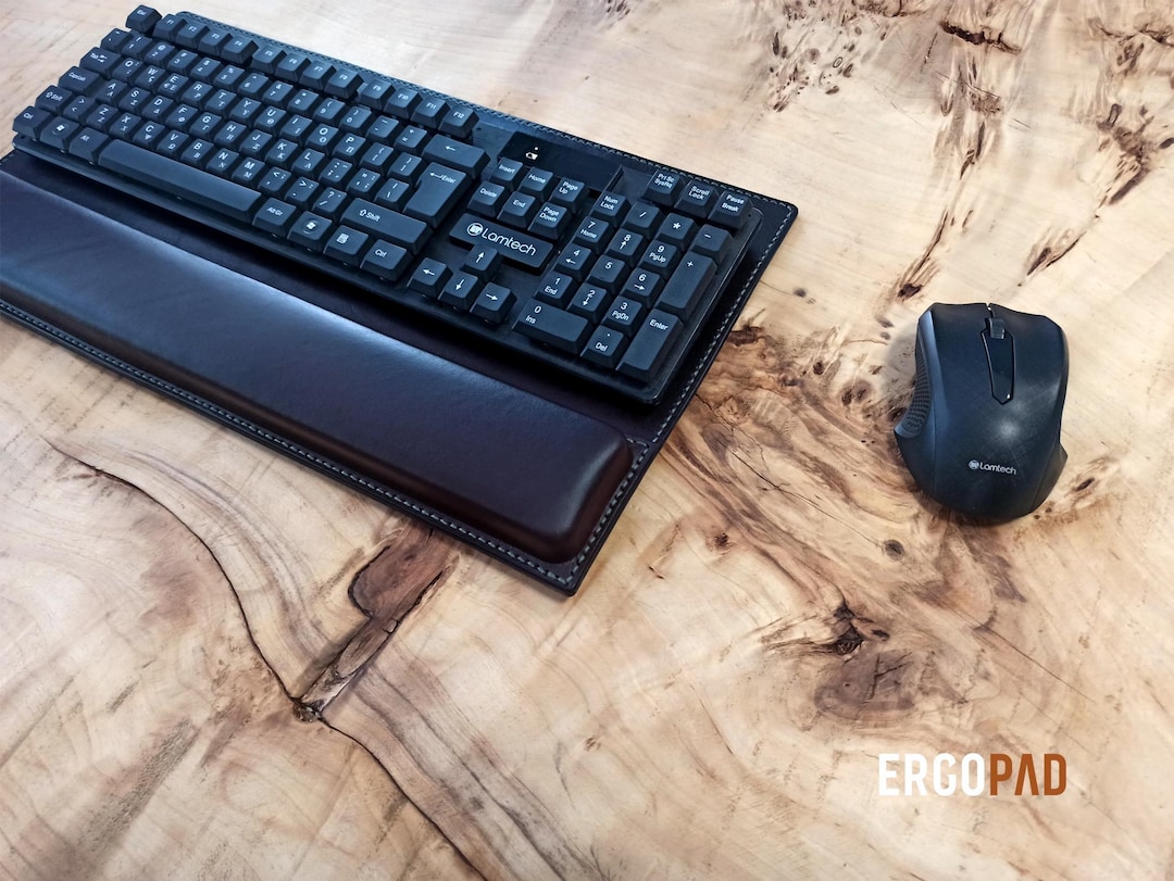 Keyboard Underbase With Wrist Rest, Handstitched Ergonomic Palm Support ...