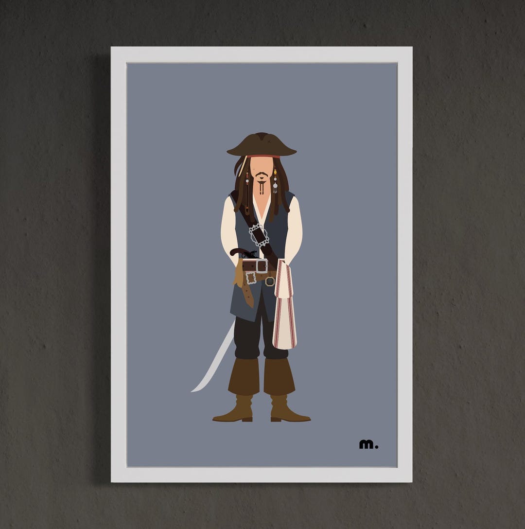 Minimalist Poster – Jack Sparrow – Pirates of the Caribbean – Johnny ...