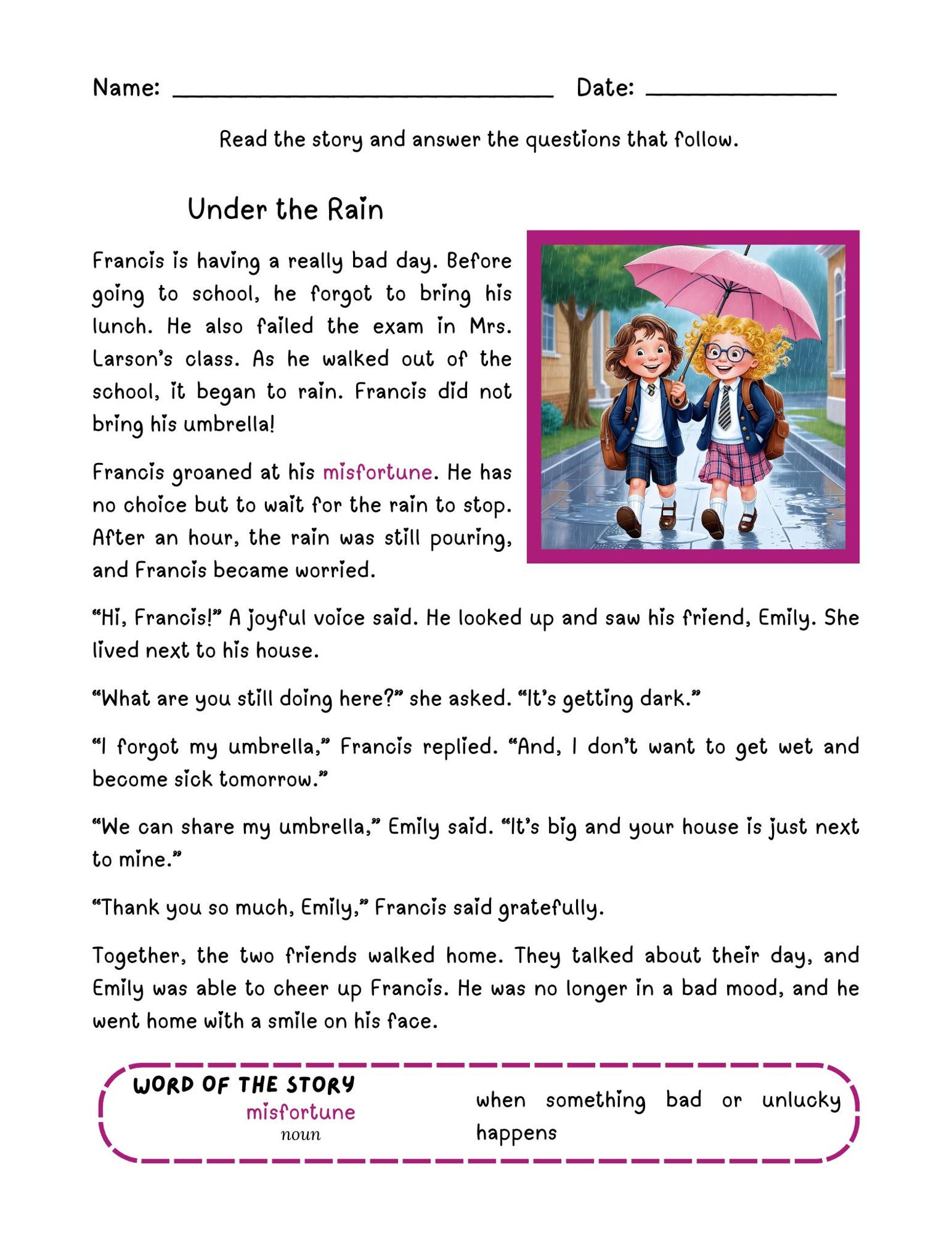 15 Reading Comprehension Worksheets First Grade Reading Worksheets ...