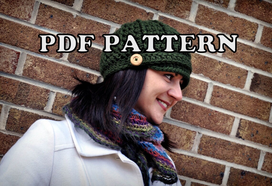PDF PATTERN - Crochet Newsboy Cap - Etsy