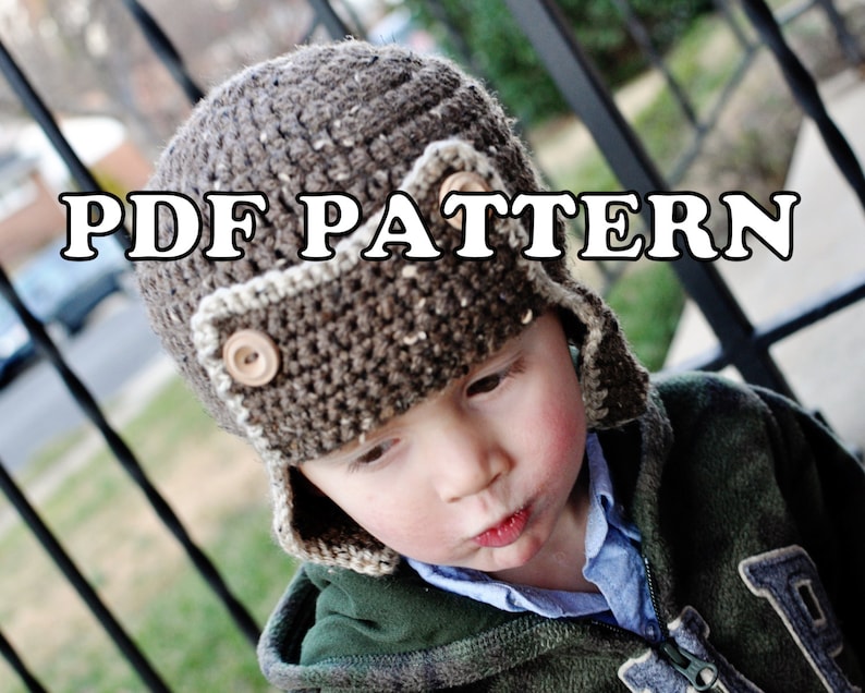 PDF PATTERN Crochet Aviator Bomber Hat | Etsy
