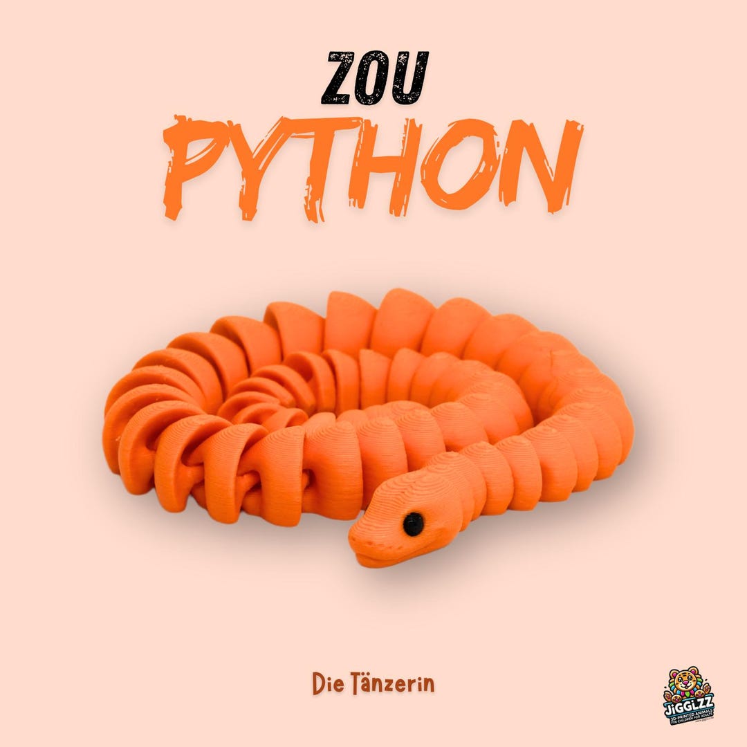 Flexi Toy, Snake, Python, Zou Fidget Toy, Stress Relief, 3D Printed ...