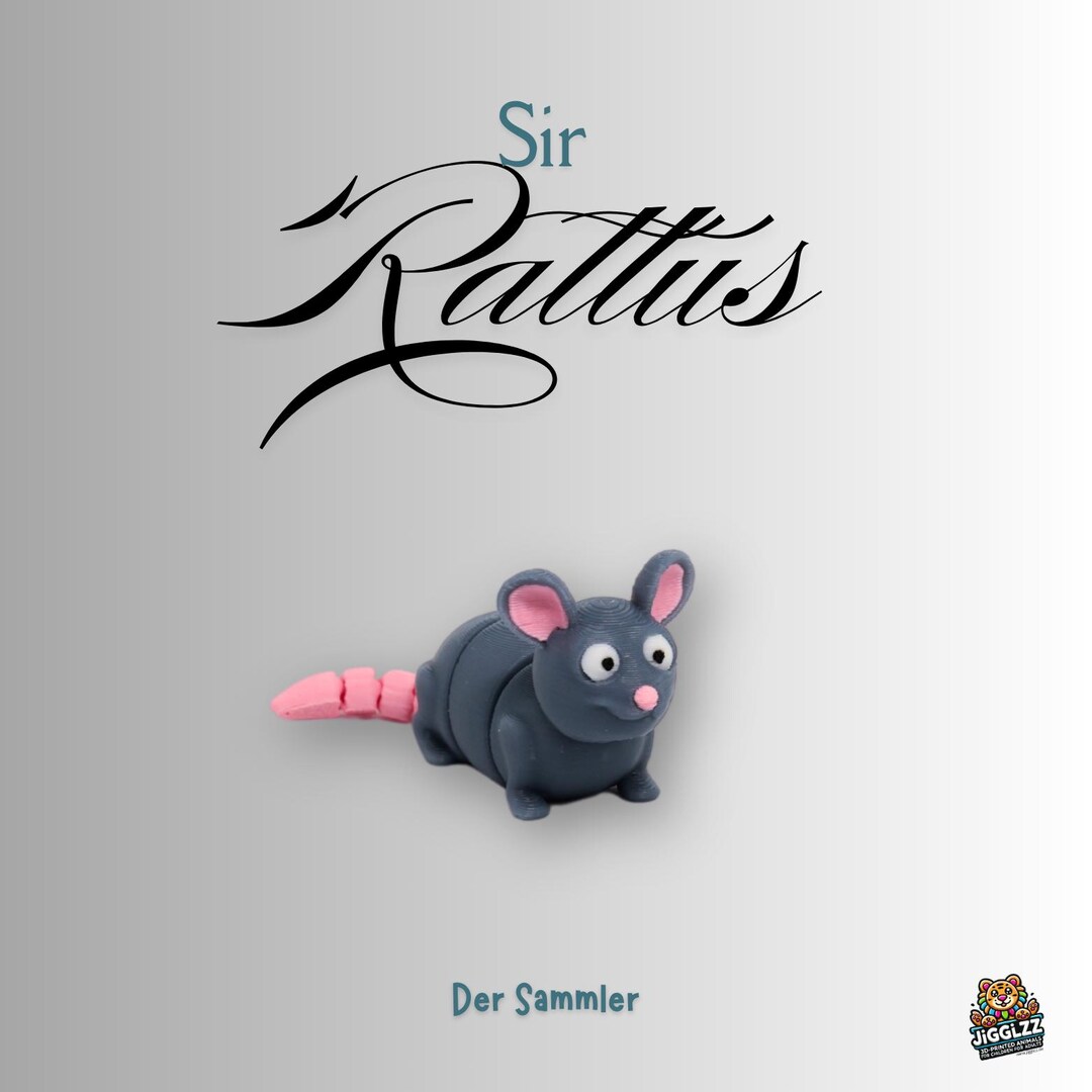 Flexi Toy, Rat, Sir Rattus, Fidget Toy, Stress Relief, 3D Printed, Hand ...