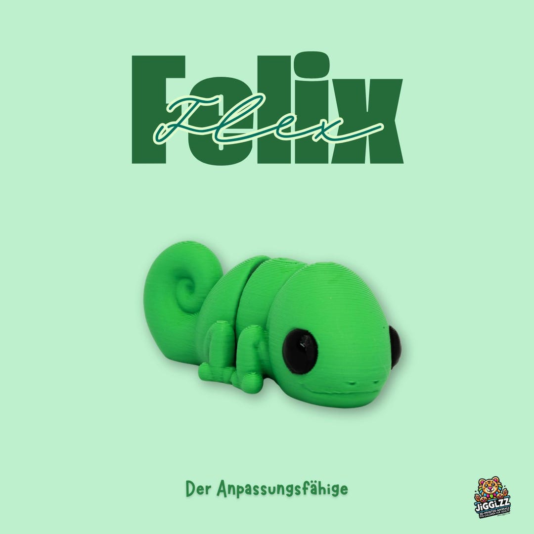 Flexi Toy, Chameleon, Felix Flex, Fidget Toy, Stress Relief, 3D Printed ...