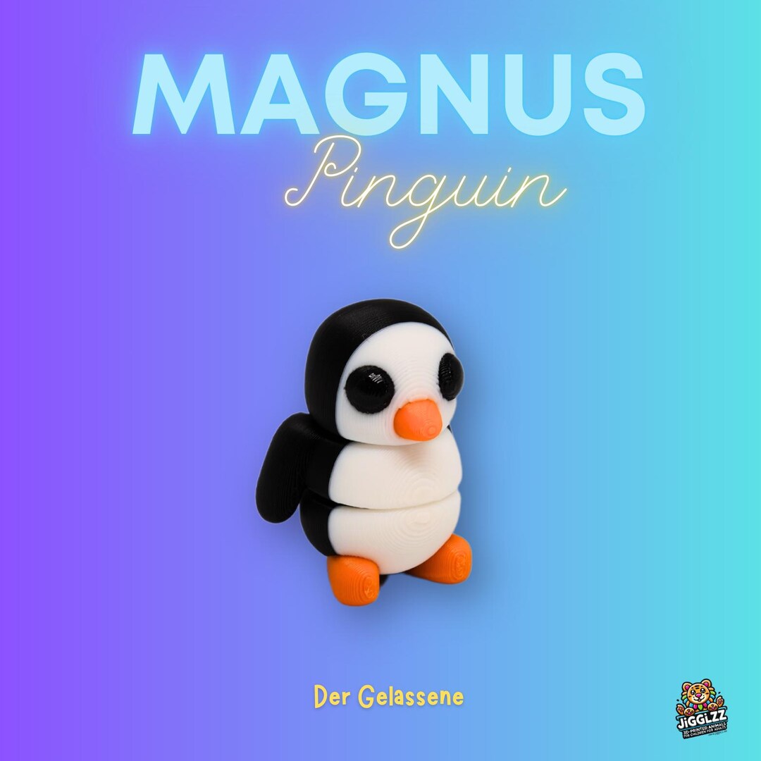 Flexi Toy, Penguin, Magnus King, Fidget Toy, Stress Relief, 3D Printed ...