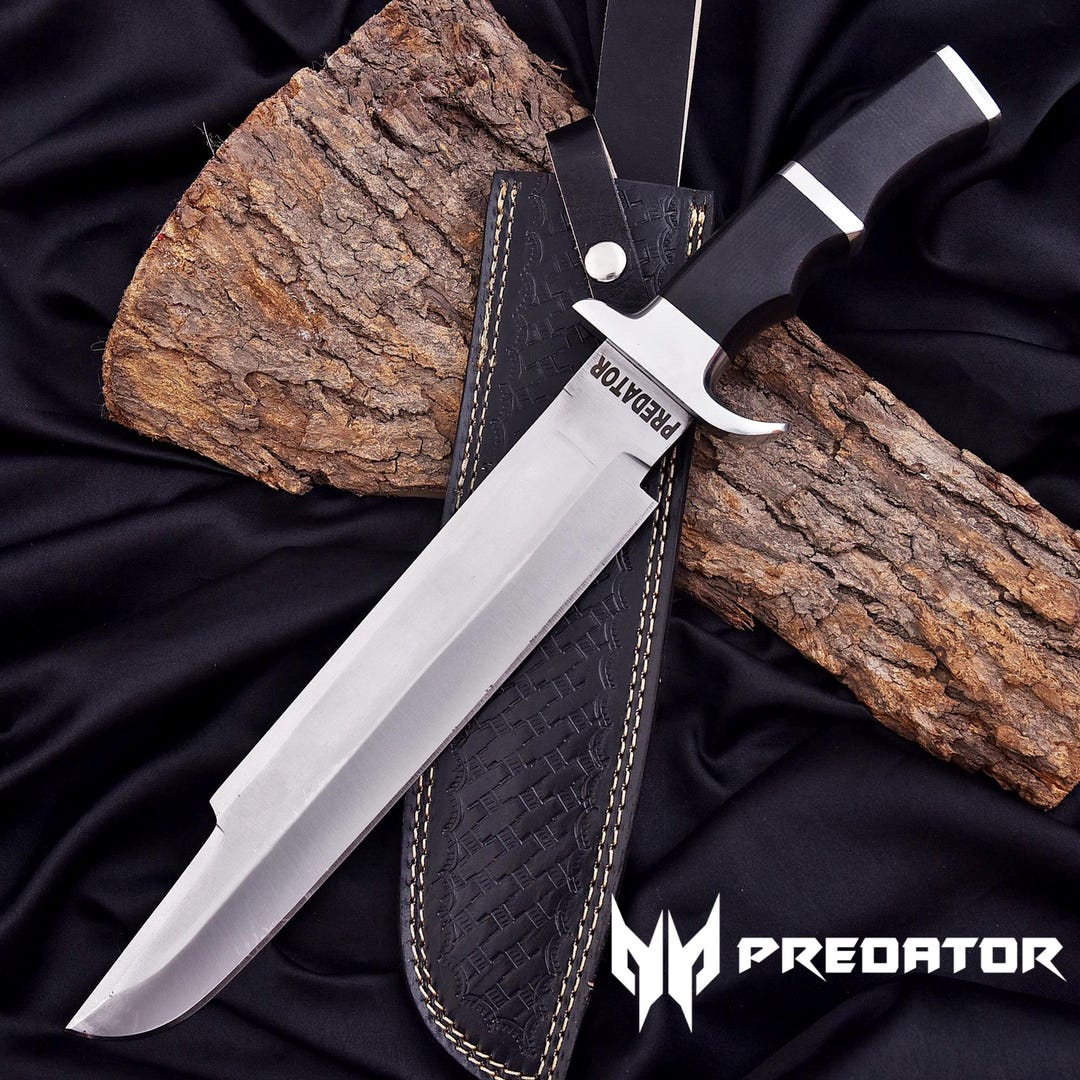 Predator Bowie Knife: Handmade Stainless Steel Predator Replica Machete ...