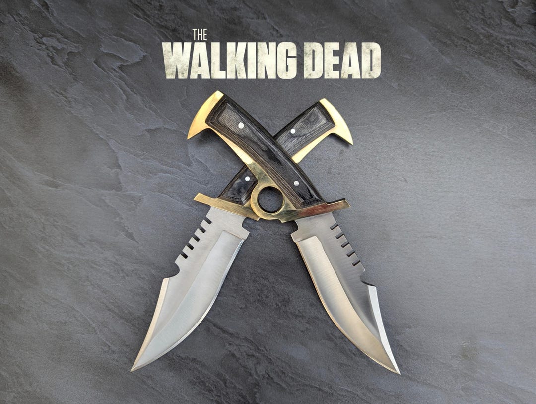 Walking Dead Knife: Replica Daryl Dixon Bowie Knife With Brass Finger ...